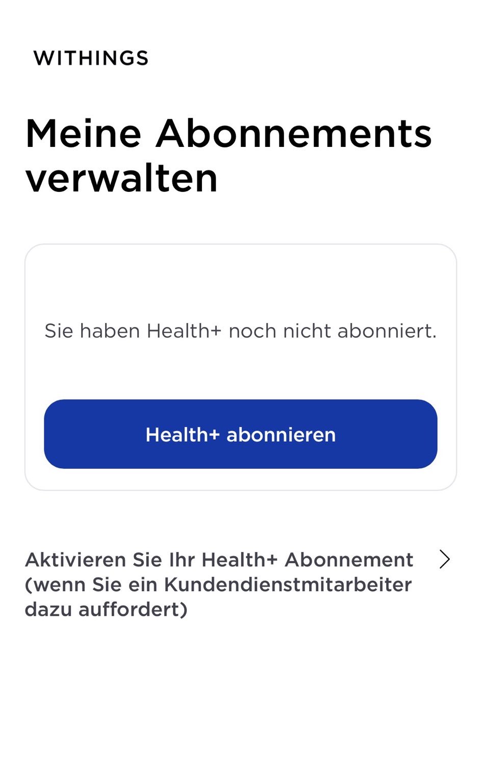 Withings+ – Verwalten Ihres Abonnements – Withings | Support