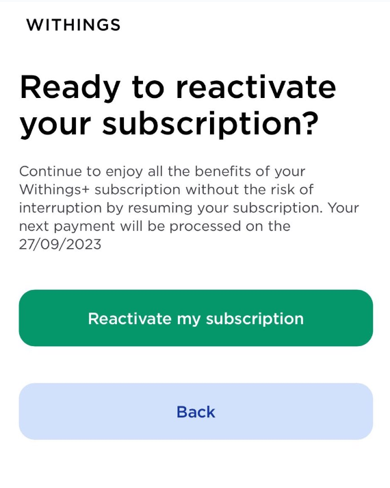 Withings+ - Canceling your Subscription – Withings | Support