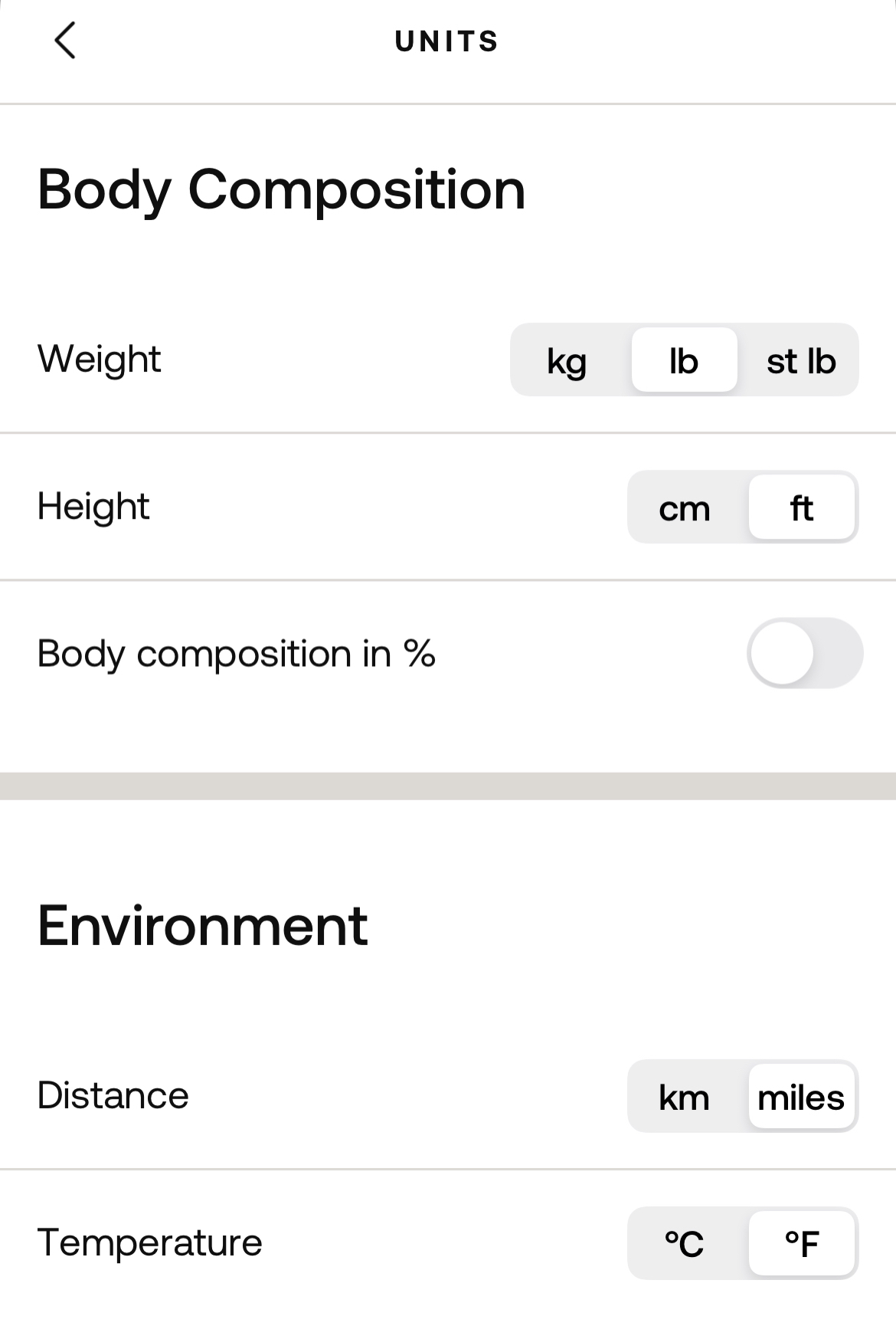 Withings App - Android - Changing the units – Withings | Support